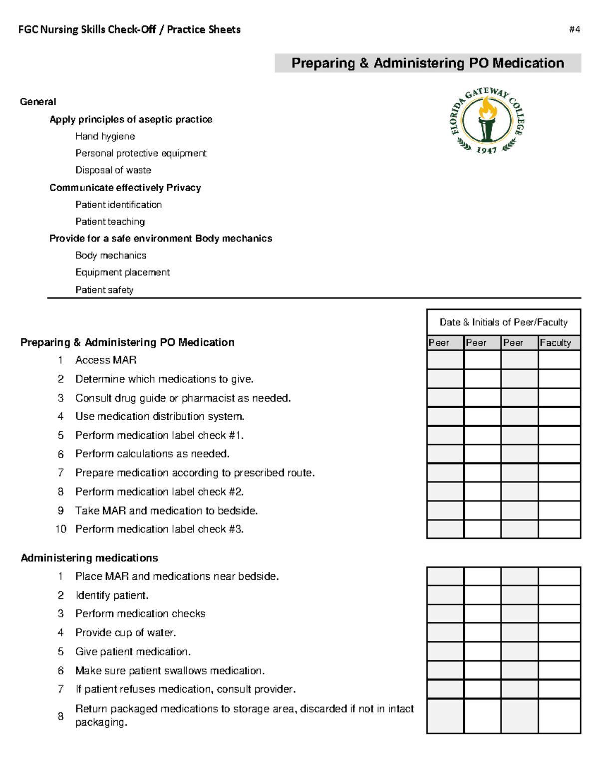 #4 Preparing & Administering PO Meds 3 - NUR 3994 - UNF - Studocu