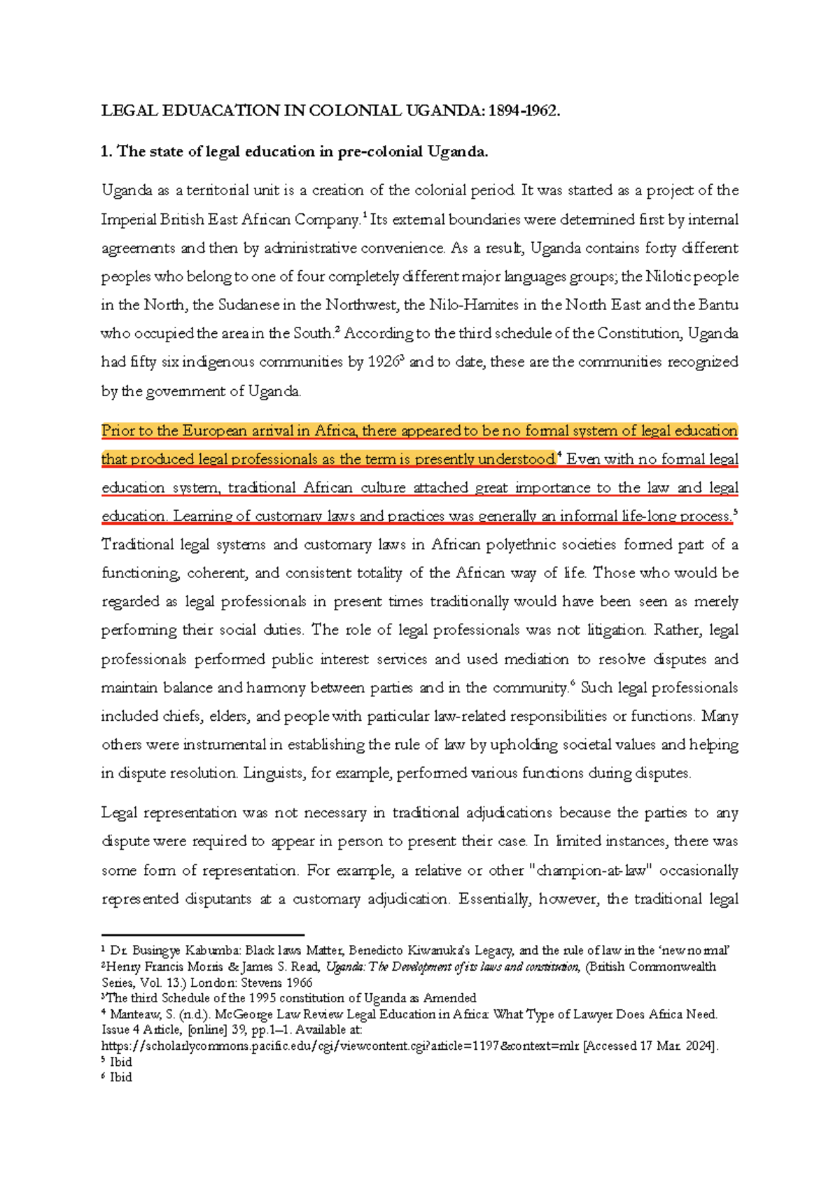 Legal Education IN Colonial Uganda - LEGAL EDUACATION IN COLONIAL ...