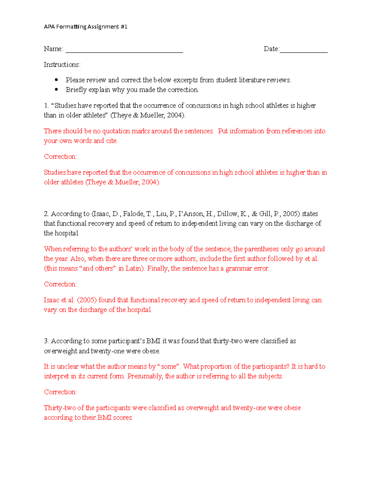 3. APA Formatting Assignment Answer Key - APA Formatting Assignment ...