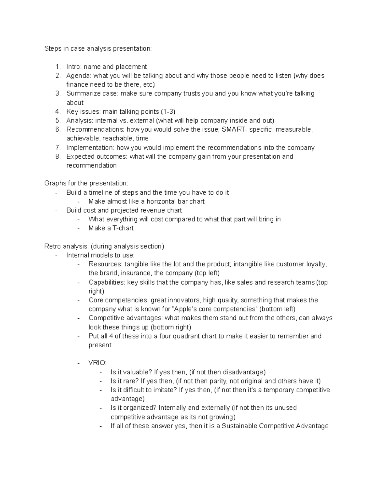 MAR4480 case analysis overview - Steps in case analysis presentation ...