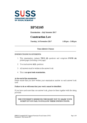 BPM105 TMA01 - This is the TMA assignment for BPM 105. Can use as ...