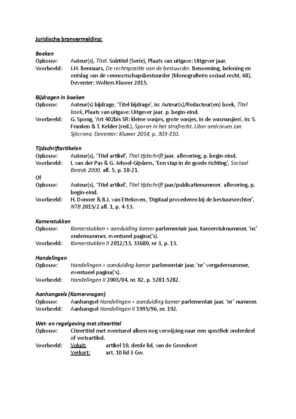 Juridische bronvermelding samenvatting - Juridische bronvermelding ...