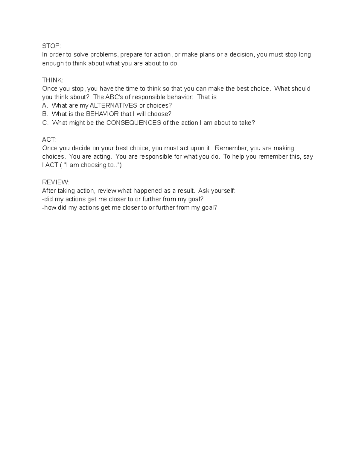 STOP activity - 151 Positives of ADHD - STOP: In order to solve ...