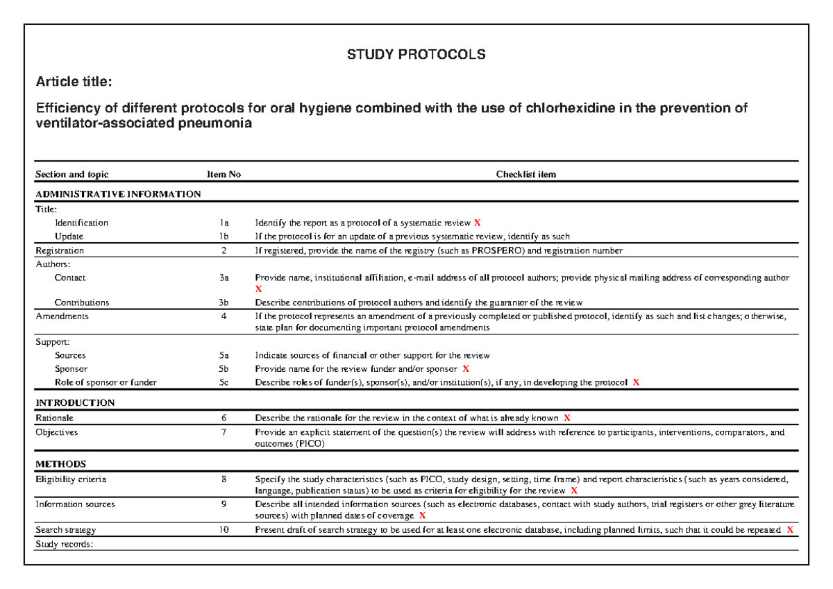 Prisma-P-checklist - METODOLOGIA PRISMA - STUDY PROTOCOLS Article title ...