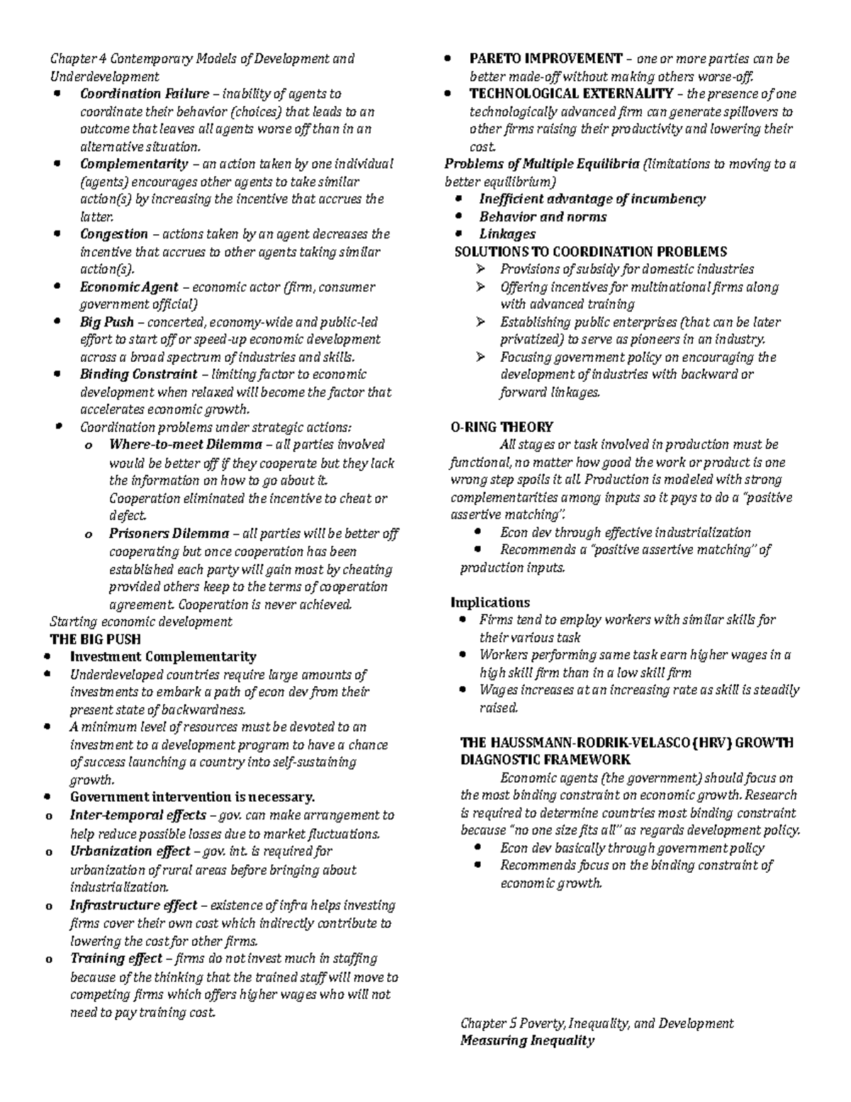 Economic Development Midterms Reviewer - Chapter 4 Contemporary Models ...