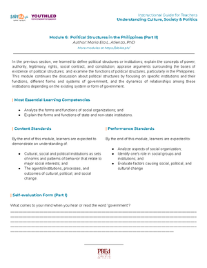 Sibika - Understanding Culture, Society & Politics Module 2: Culture ...