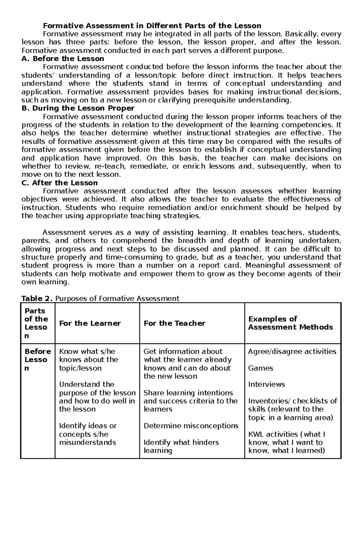 Assessment and eval - Formative and Summative - Formative Assessment in ...