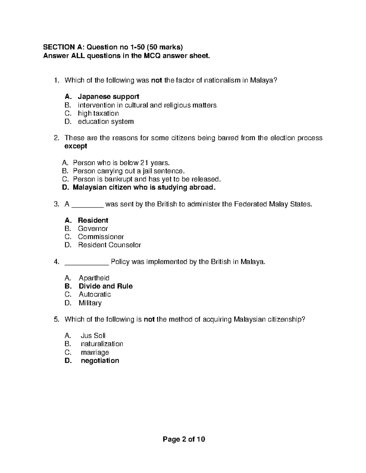 Final EXAM Answer SECTION A Question No 1 50 50 Marks Answer
