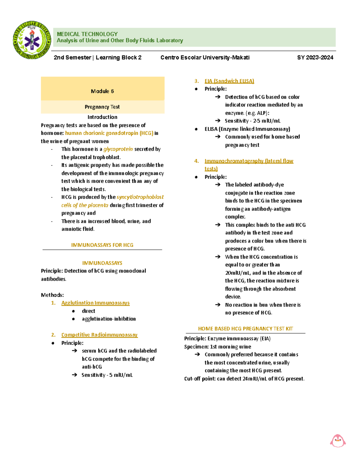 Aubflab Pregnancy Test & Semenalysis - MEDICAL TECHNOLOGY Analysis of ...