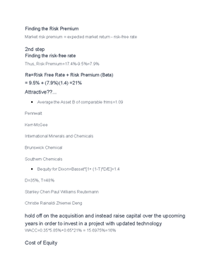 Estimating Walmart’S COST OF Capital - 9B19N ESTIMATING WALMART’S COST ...