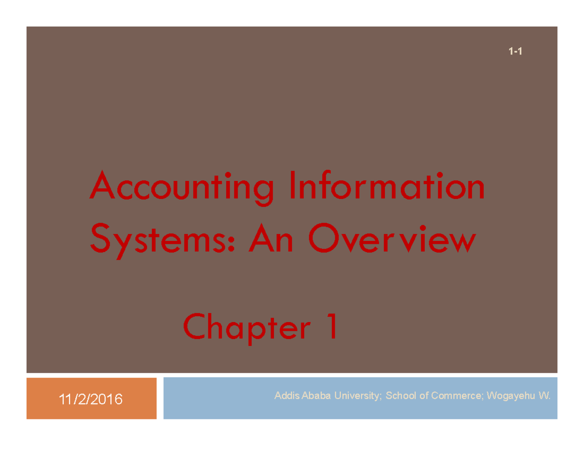 AIS PPT C1 stu - Power point - 1 - 1 Accounting InformationAccounting ...