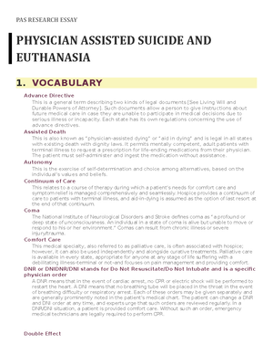Research on Euthanasia and Physician Assisted Suicide (PAS) PRO ...