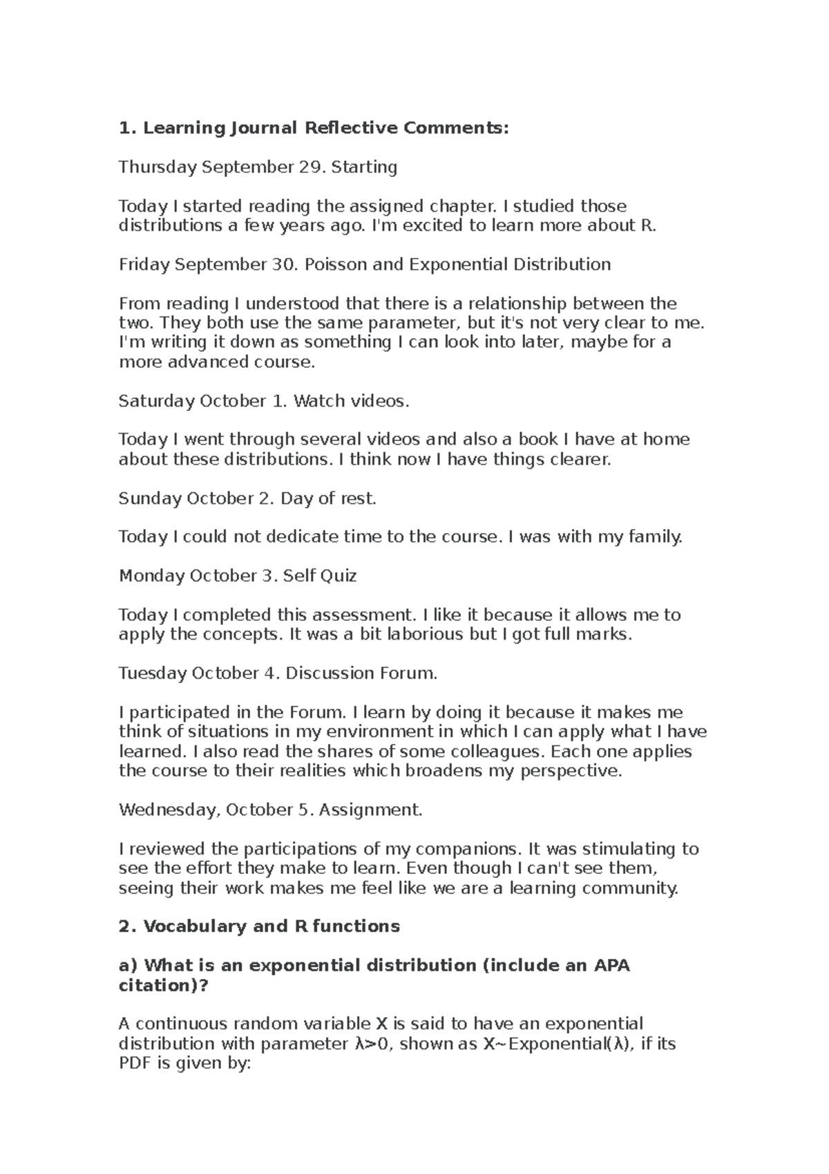 Learning Journal Unit 5 - Learning Journal Reflective Comments ...