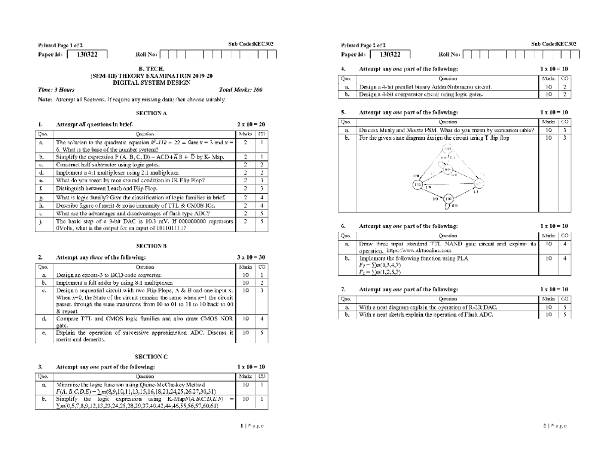 DSD 2020 - btech - Studocu