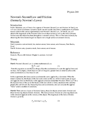 Newton’s 2nd Law of Motion Pre-Lab - Newton’s 2nd Law of Motion Pre-Lab ...