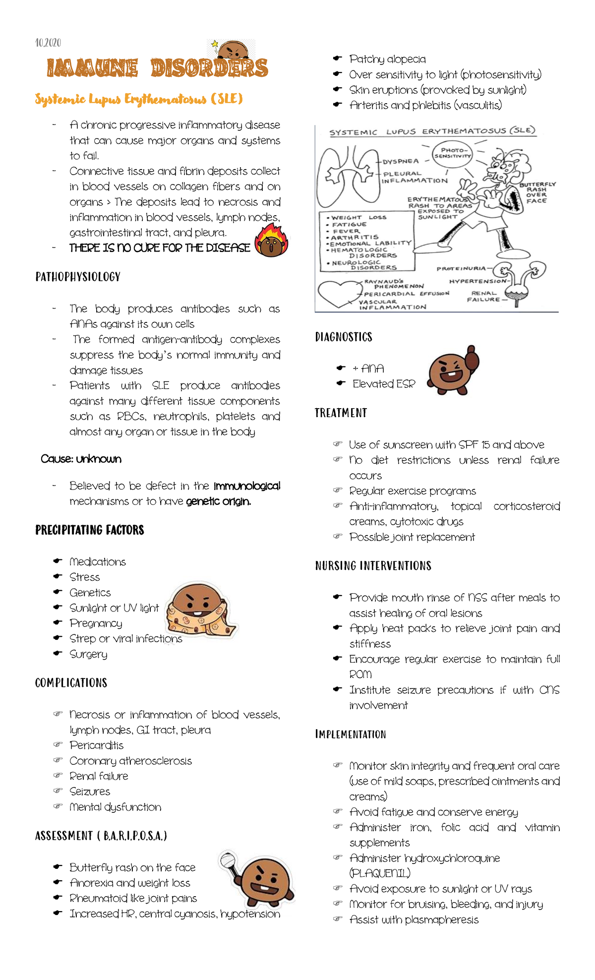 Immune- Disorders Notes - Immune Disorders Systemic Lupus Erythematosus ...