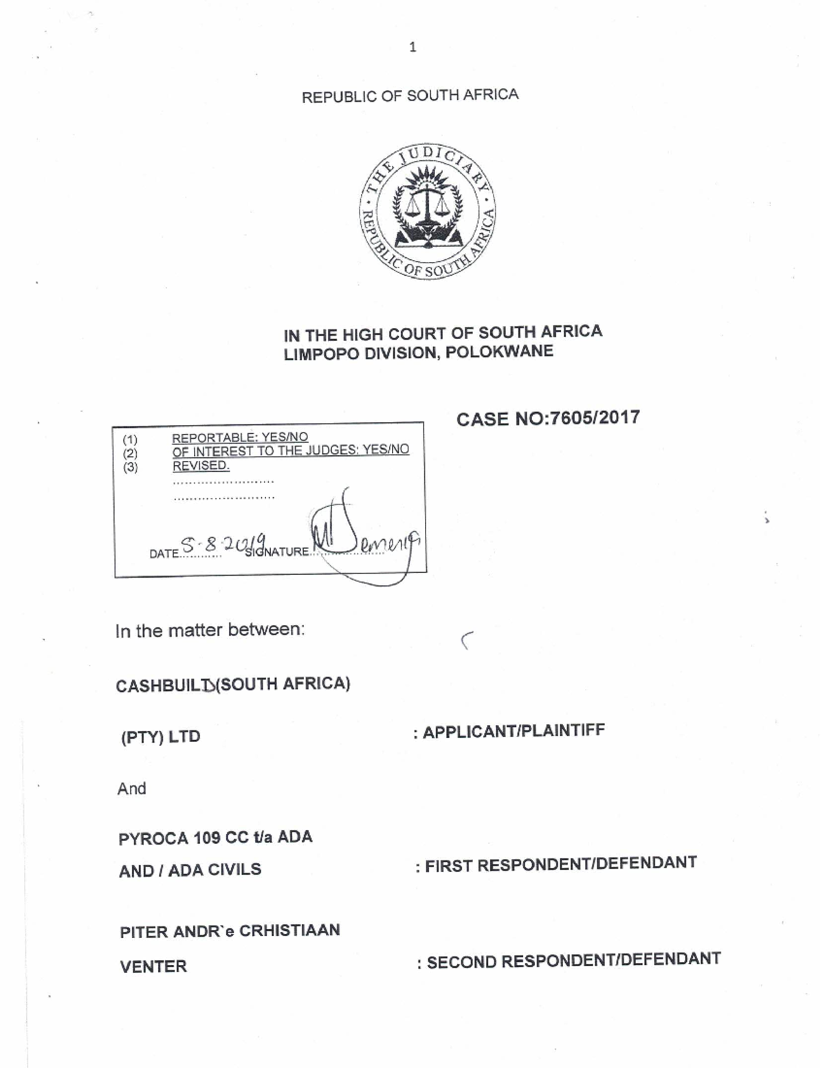 36 (1) - Case law - CSL2601 - Studocu