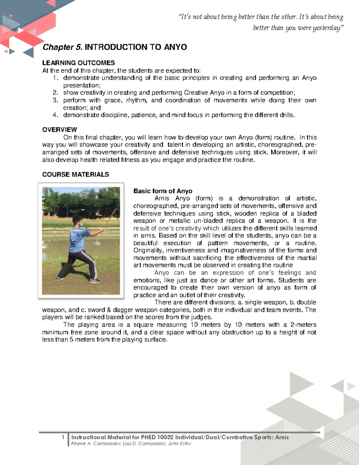 Module-5- Introduction-TO-ANYO - 1 Instructional Material for PHED ...