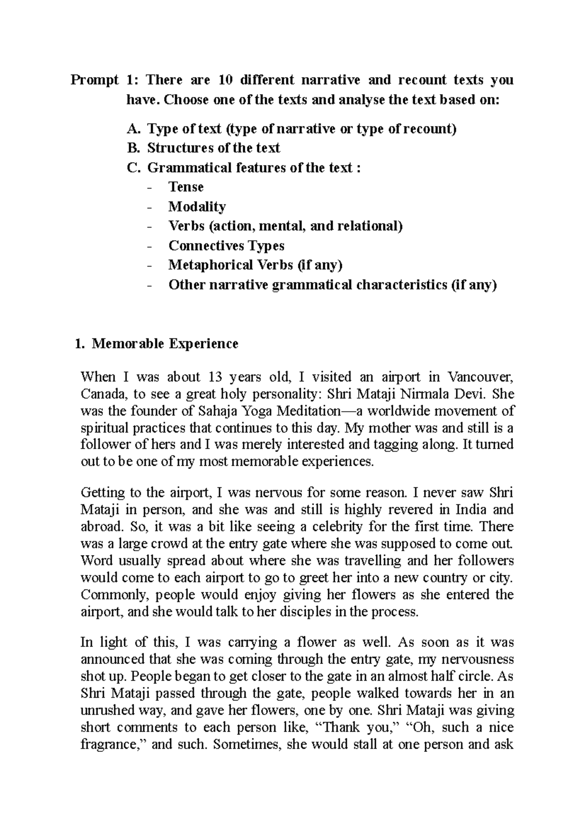 Practical Text Analysis GWD - Prompt 1: There are 10 different ...