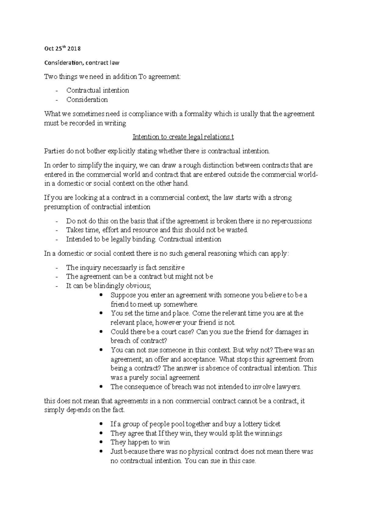 contract, consideration - Oct 25th 2018 Consideration, contract law Two ...
