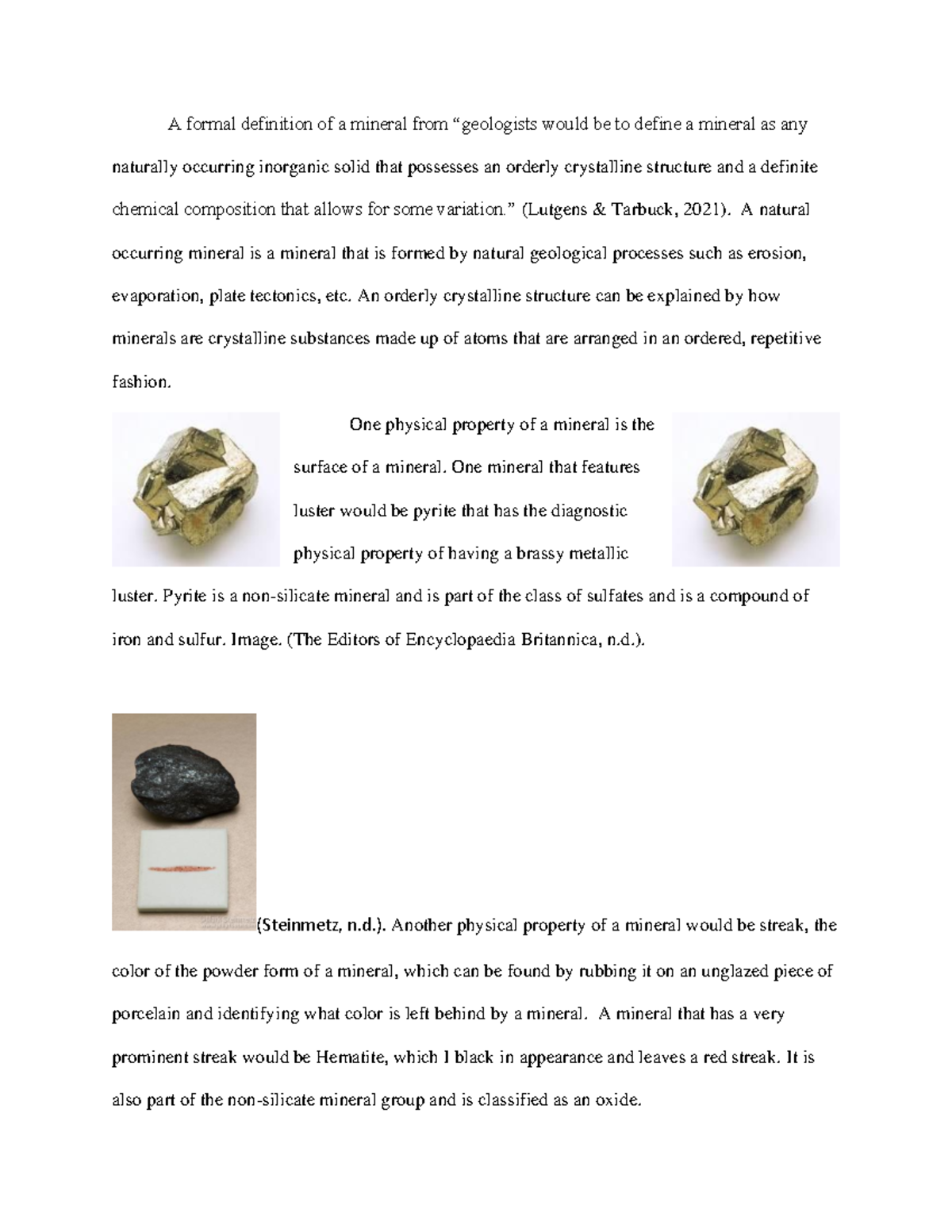 PHY 1-2 Minerals Rocks, The Rock Cycle and Soils - A formal definition ...