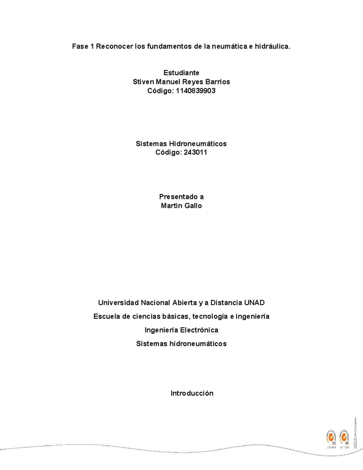 FASE1 Stiven Reyes - ejercicios de la fase - Fase 1 Reconocer los ...