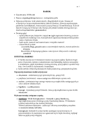 barok zagadnienia - barok - BAROK ramy czasowe : Europa – koniec XVI w ...