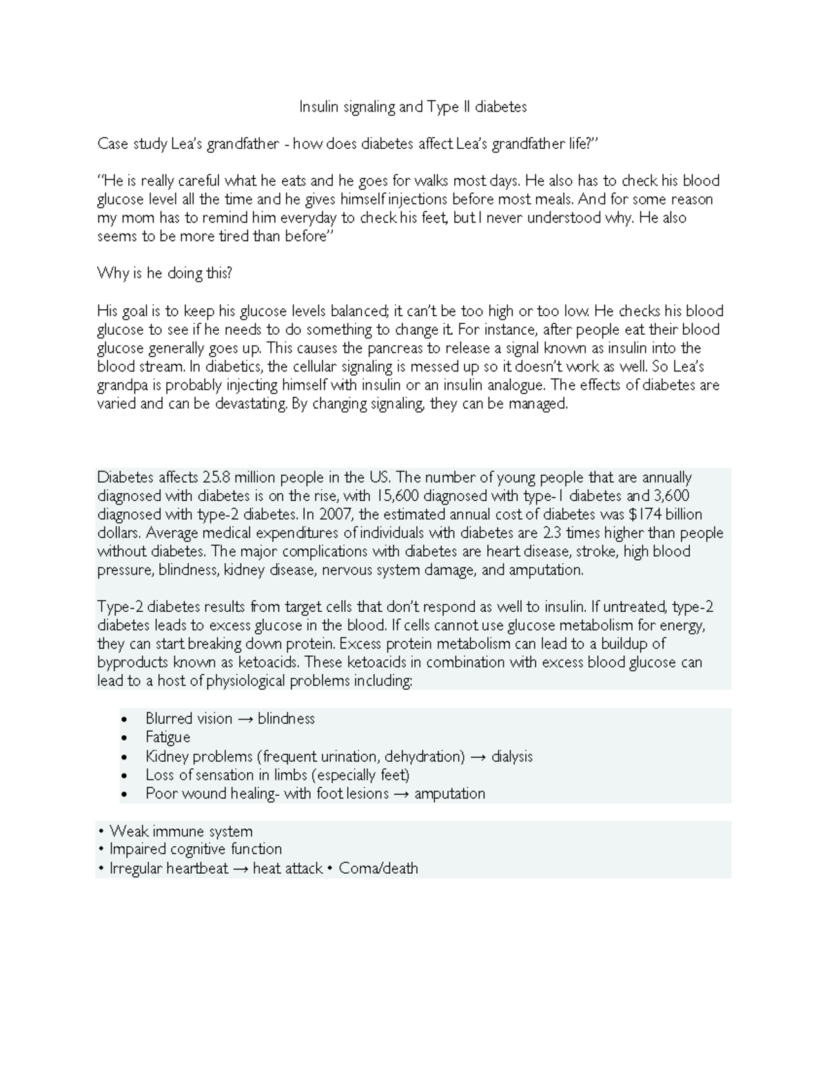 Insulin+signaling+and+Type+II+diabetes - Insulin signaling and Type II ...