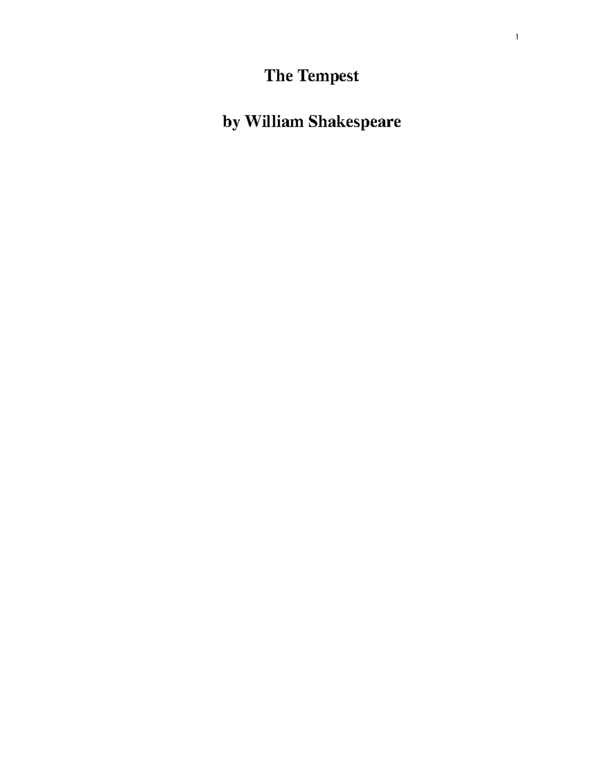 Shakespeare-tempest - The tempest pdf - 1 The Tempest by William ...