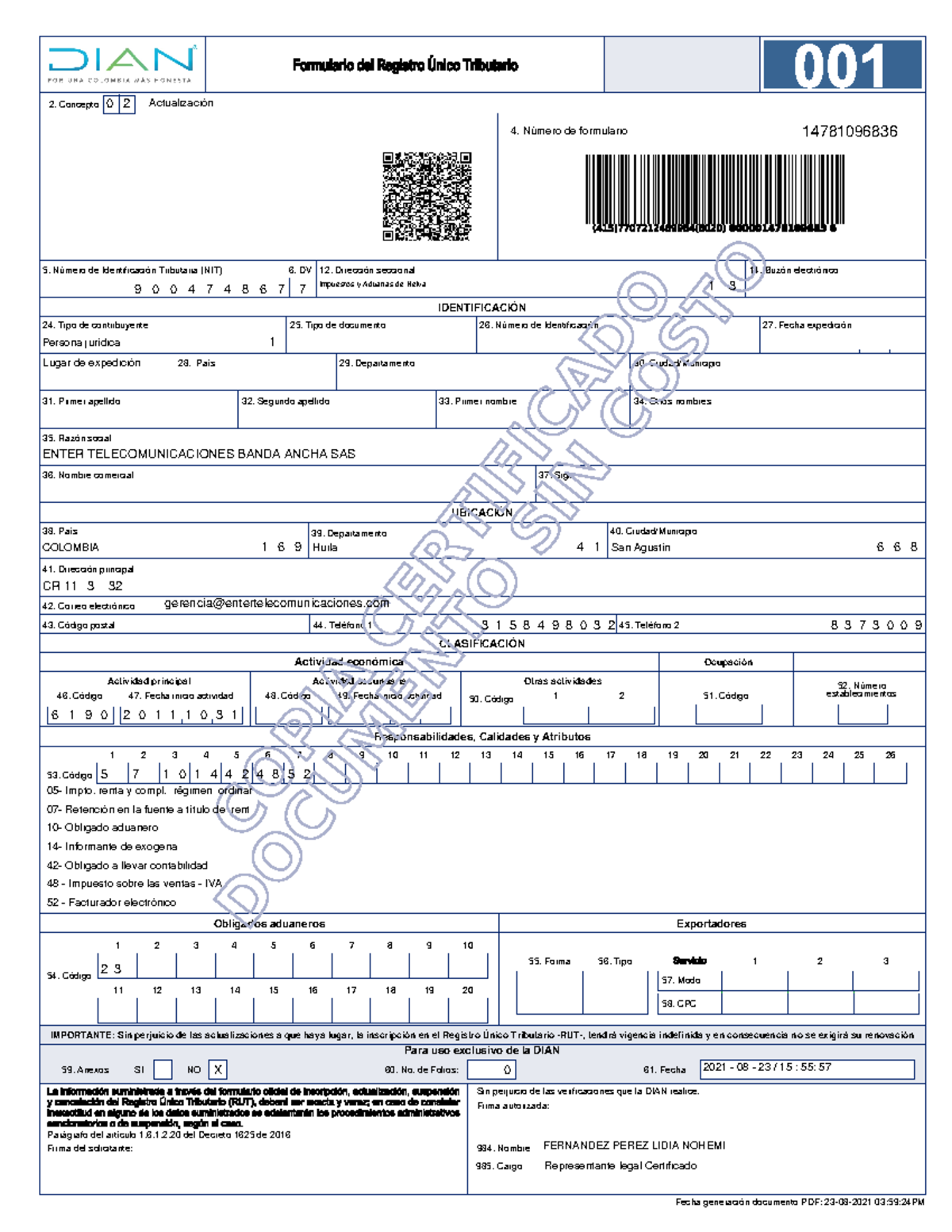14781096836 RUT DE UNA EMPRESA COMO EJEMPLO - Cálculo Diferencial ...