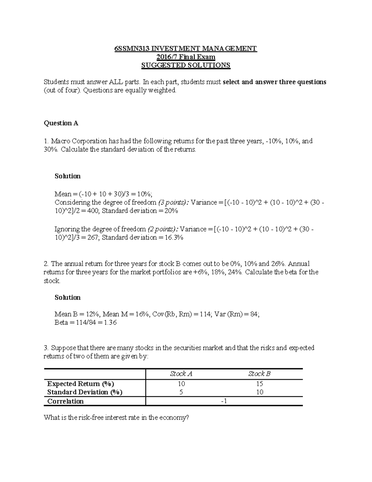 Exam June 2017 Answers Warning Tt Undefined Function 32 6ssmn313