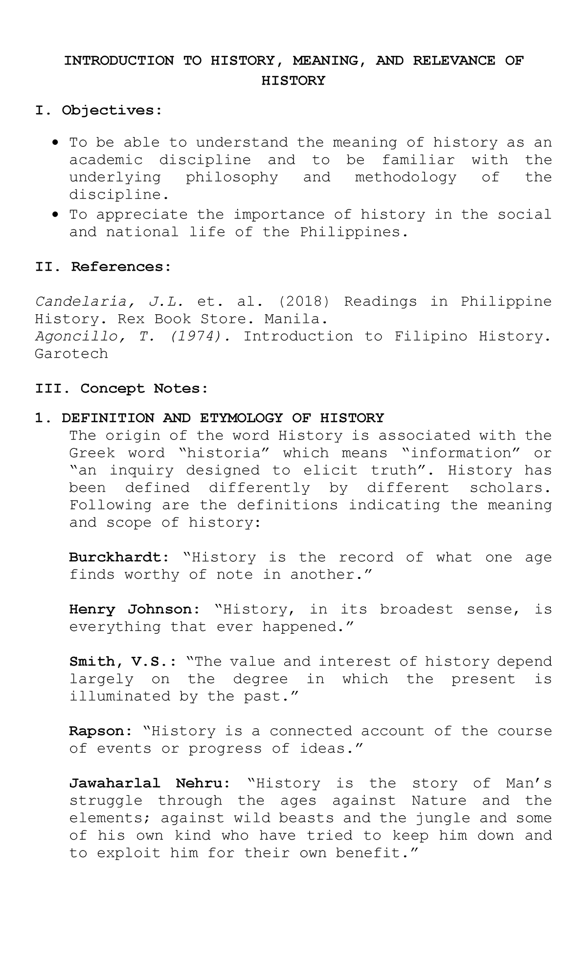 Introduction to Phil History - INTRODUCTION TO HISTORY, MEANING, AND ...