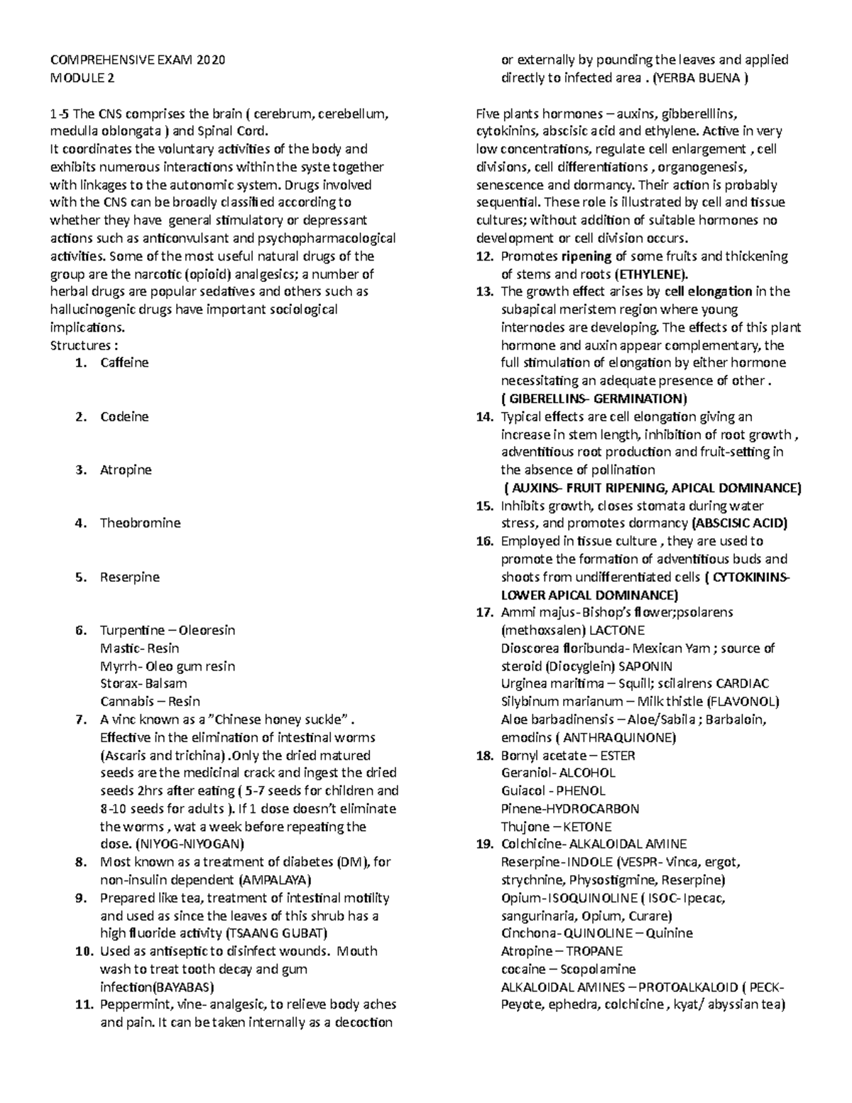 Comprehensive module 2 2020 - COMPREHENSIVE EXAM 2020 MODULE 2 1-5 The ...