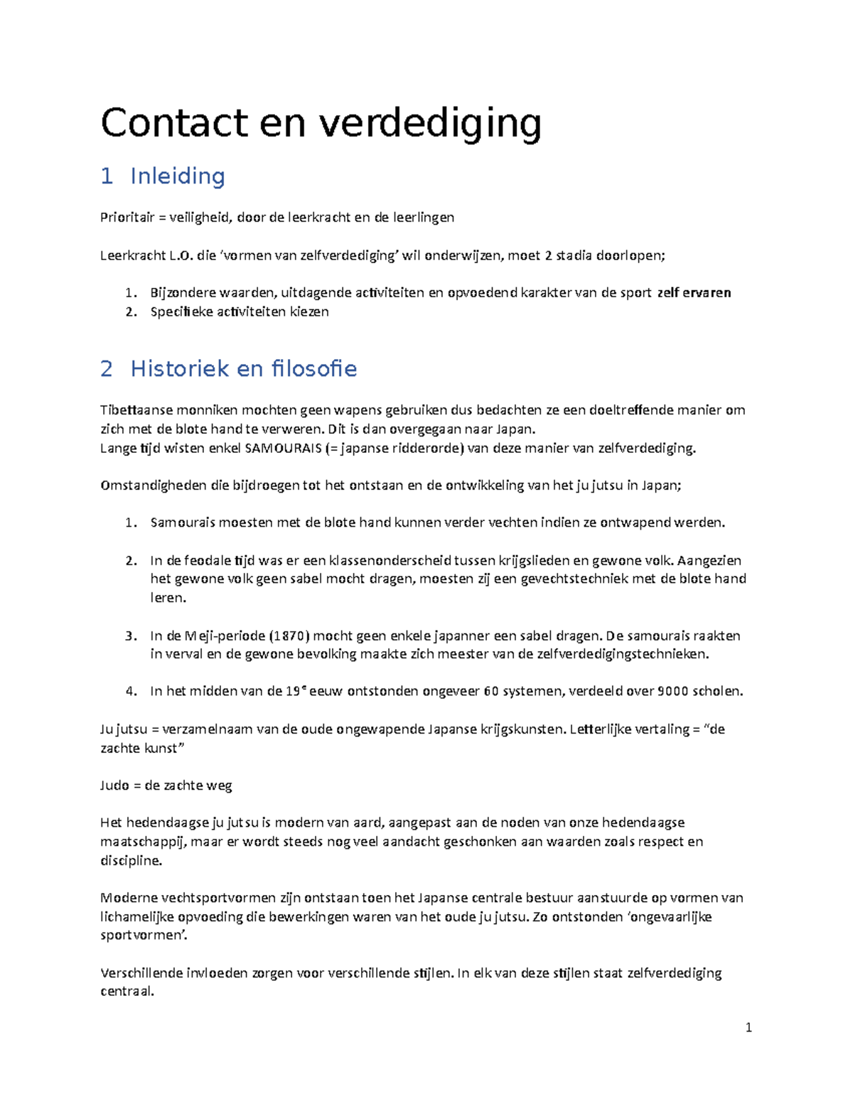 Contact-en-verdediging - Contact en verdediging 1 Inleiding Prioritair ...