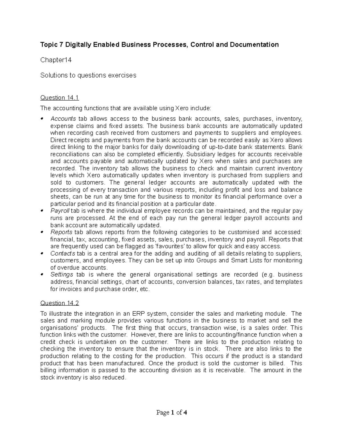 Topic 7 - text solutions - Topic 7 Digitally Enabled Business Processes ...