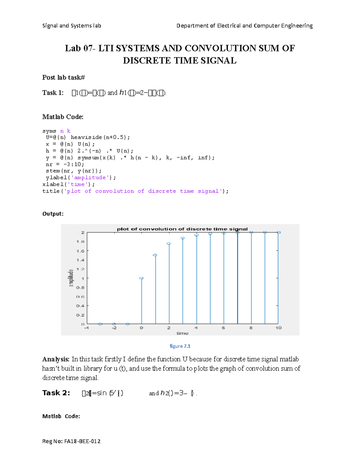 Lab 7 sns - S&S and MSI labs - Signal and Systems lab Department of ...
