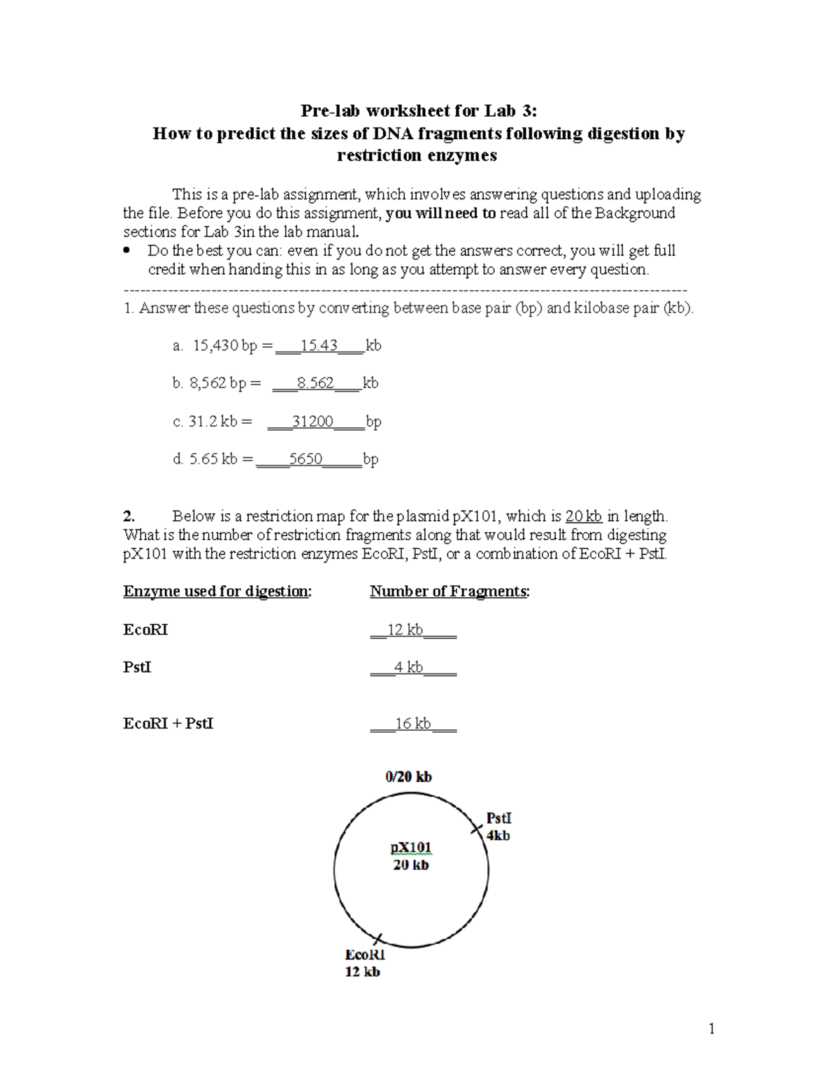 Pre-lab worksheet for Lab 3 - Before you do this assignment, you will ...