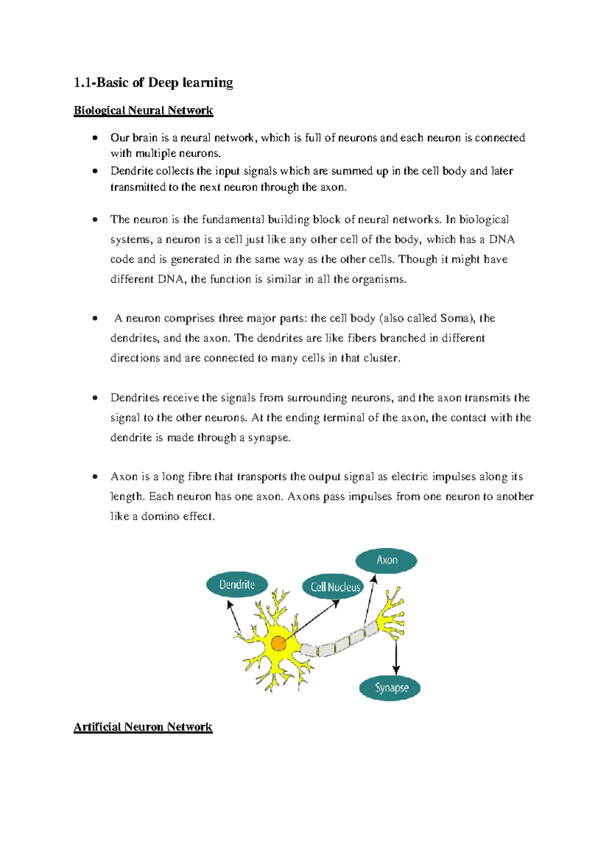 Unit 1 Deep learning - 1-Basic of Deep learning Biological Neural ...