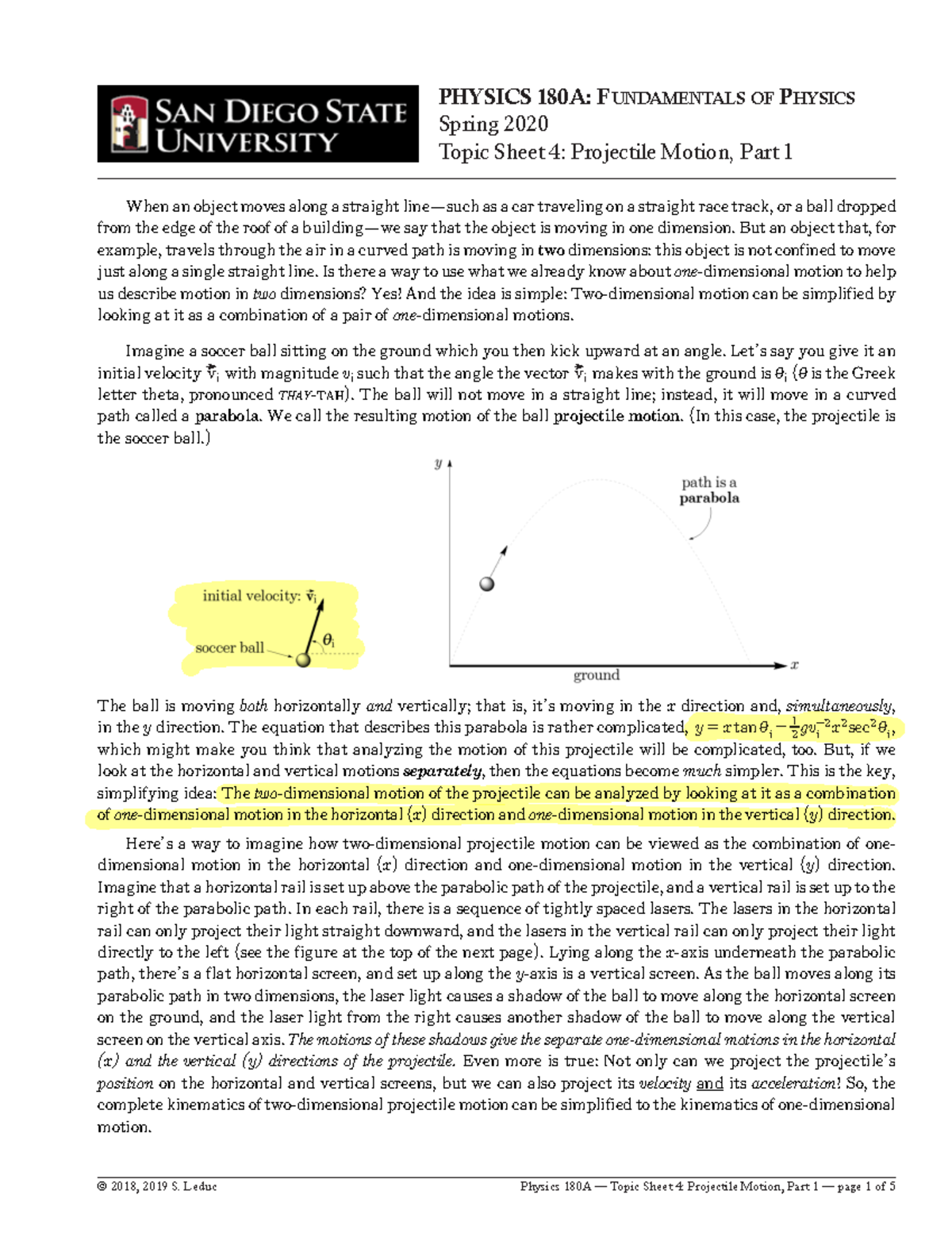 Topic Sheet 4 - Lecture notes 4 - Physics 180A — Topic Sheet 4 ...