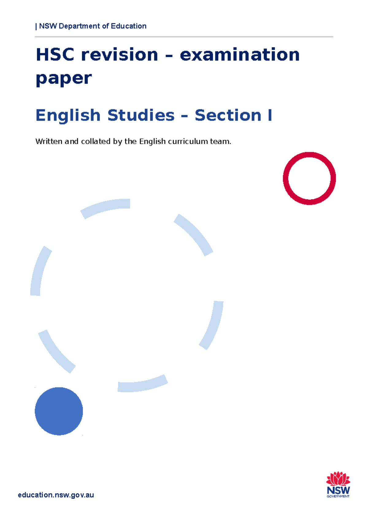 English studies s6 hsc exam revision support section 1 - | NSW ...