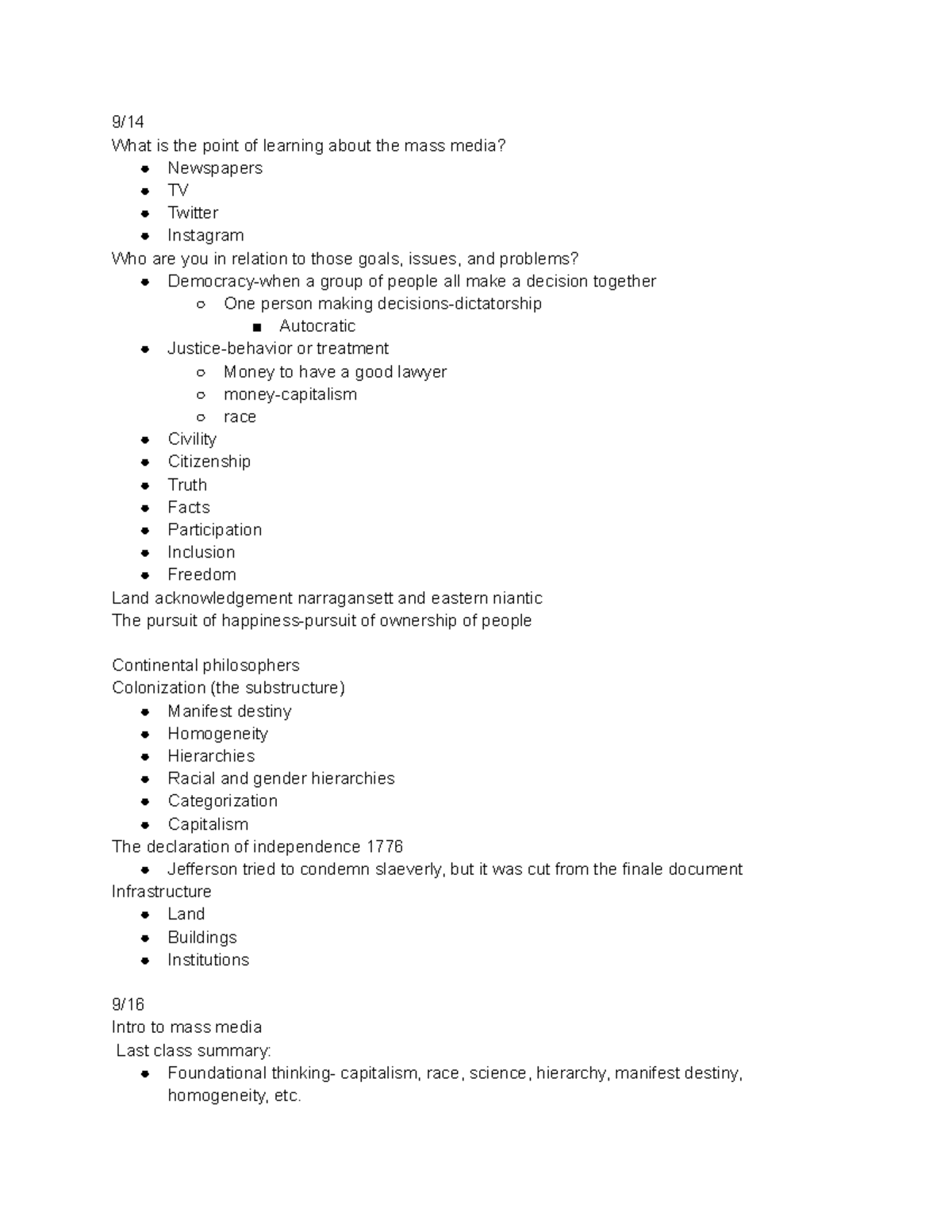 Journalism notes - 9/ What is the point of learning about the mass ...