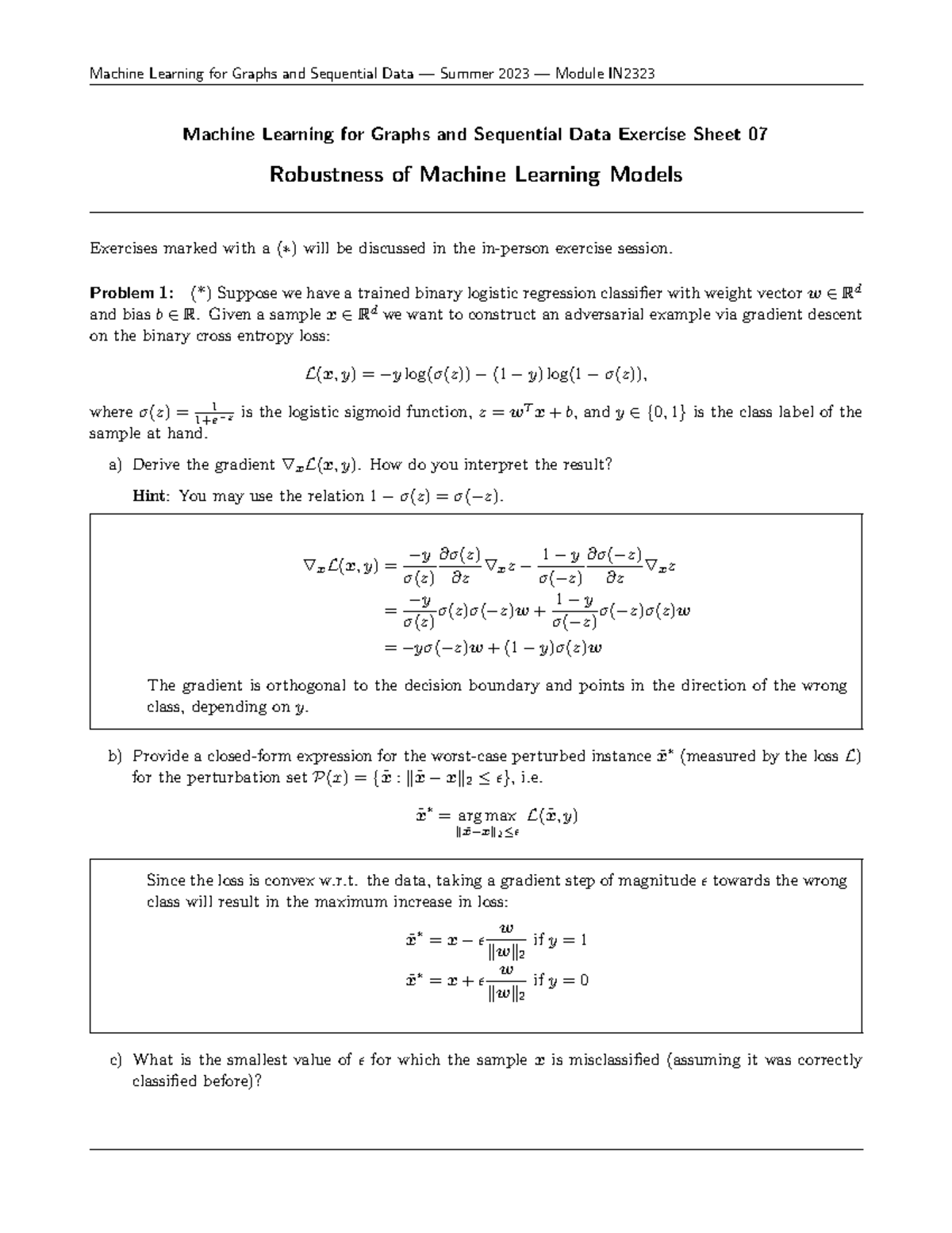 Sheet 07 solution - Machine Learning for Graphs and Sequential Data ...
