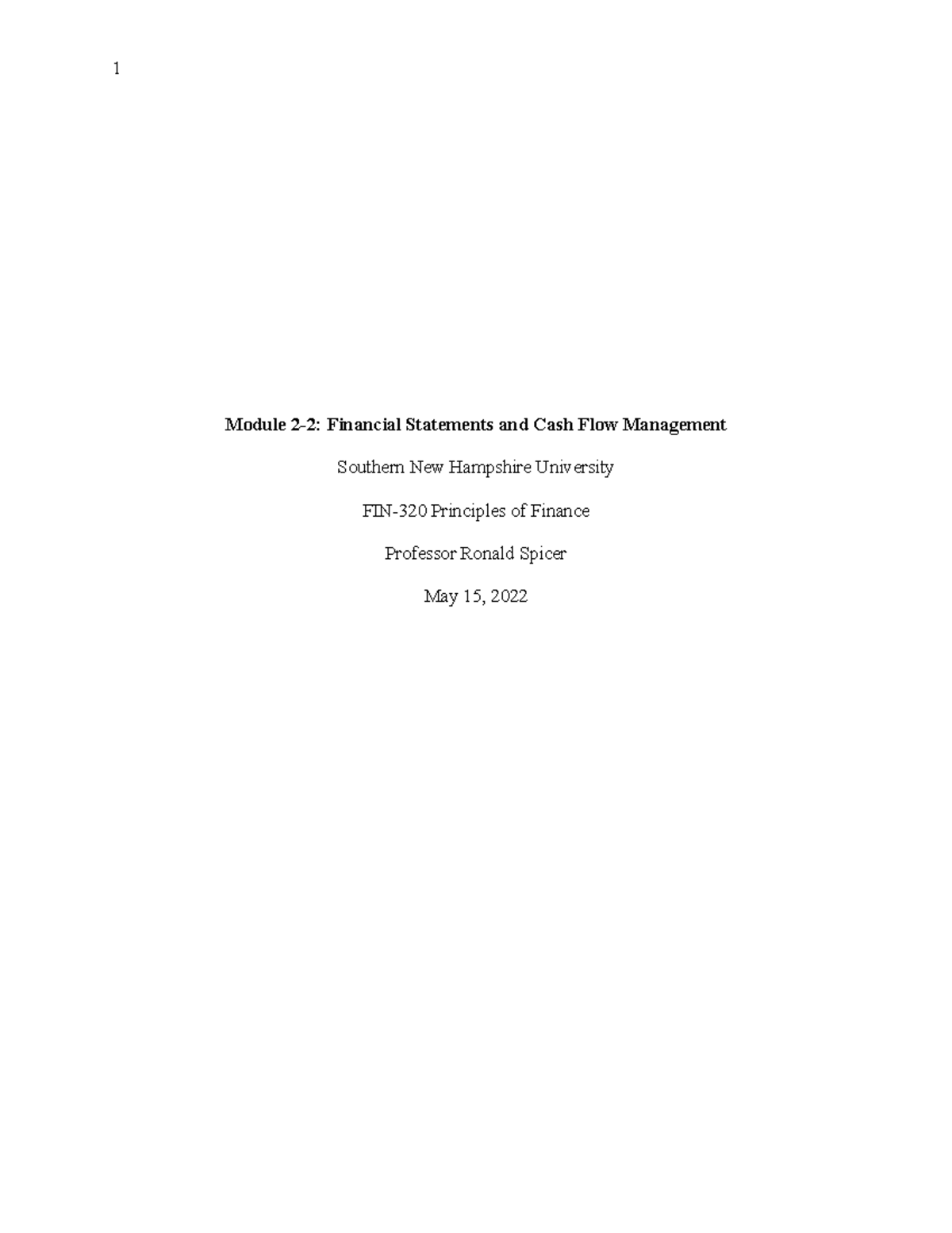 Module 2-2 Financial Statements and Cash Flow Management - I will ...