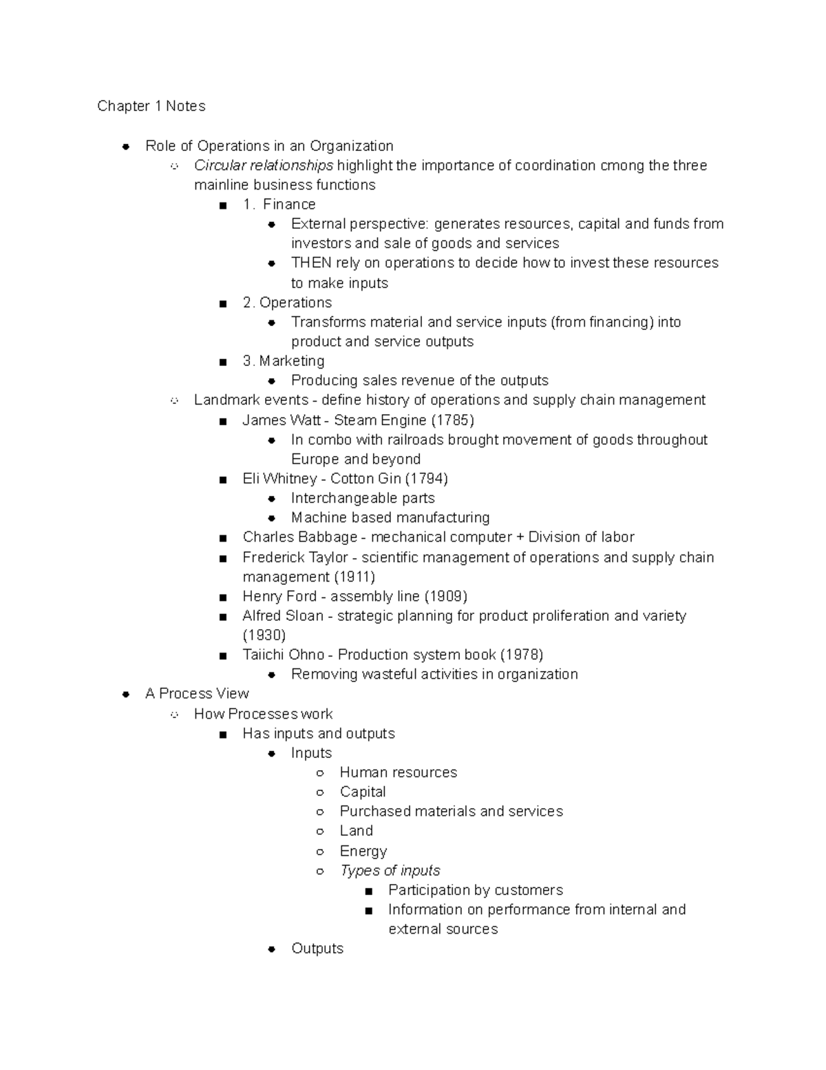 Chapter 1 Notes - Professor Arthur Hudson - Chapter 1 Notes Role of ...