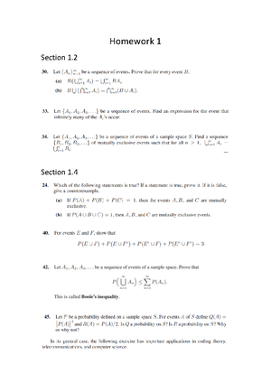 Homework 4 solution - Probability Homework 4 Due: 2022/3/ 3.4. Let R be the event that the upper ...