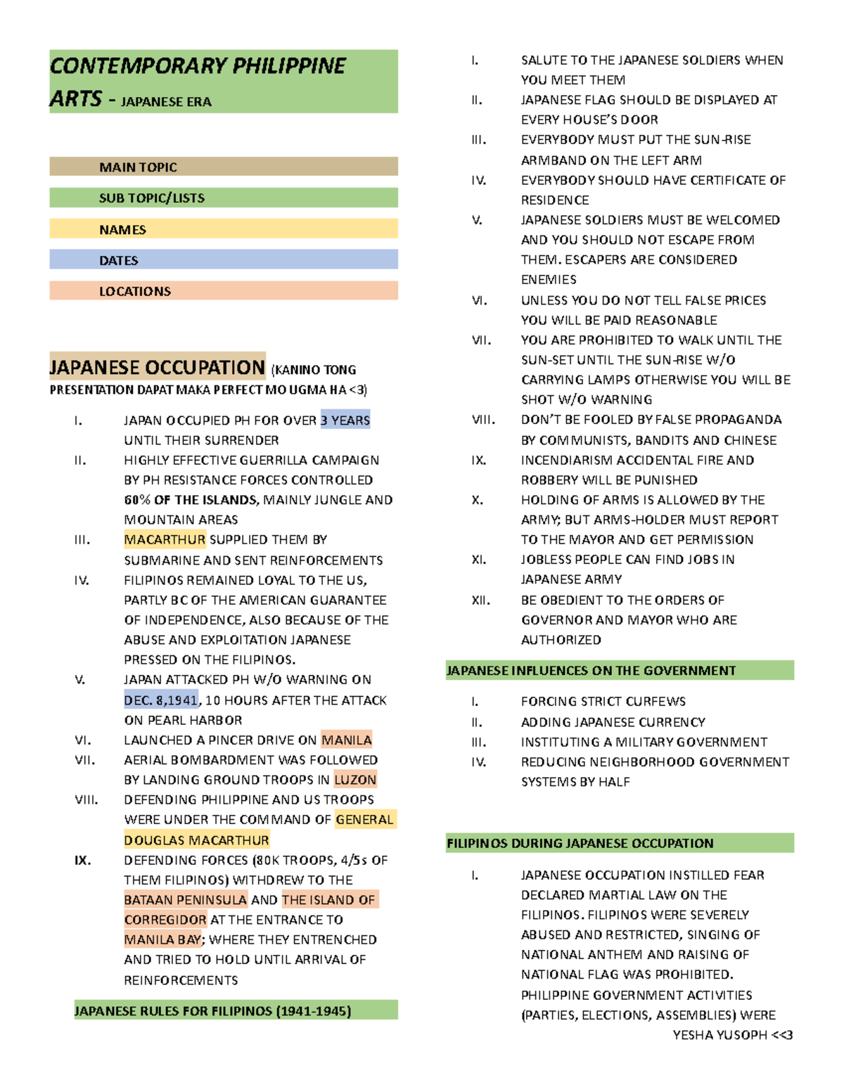 Japanese Colonial Period Summary OF ALL Reports - CONTEMPORARY ...