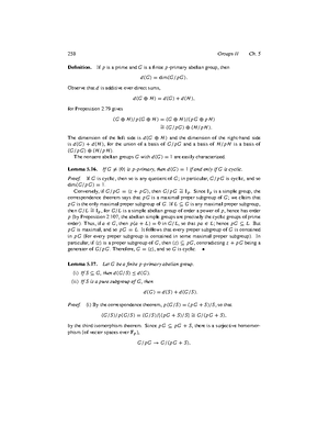 Basic Algebra 101 - 114 Groups I Ch. 2 (ii) Prove that if a normal ...
