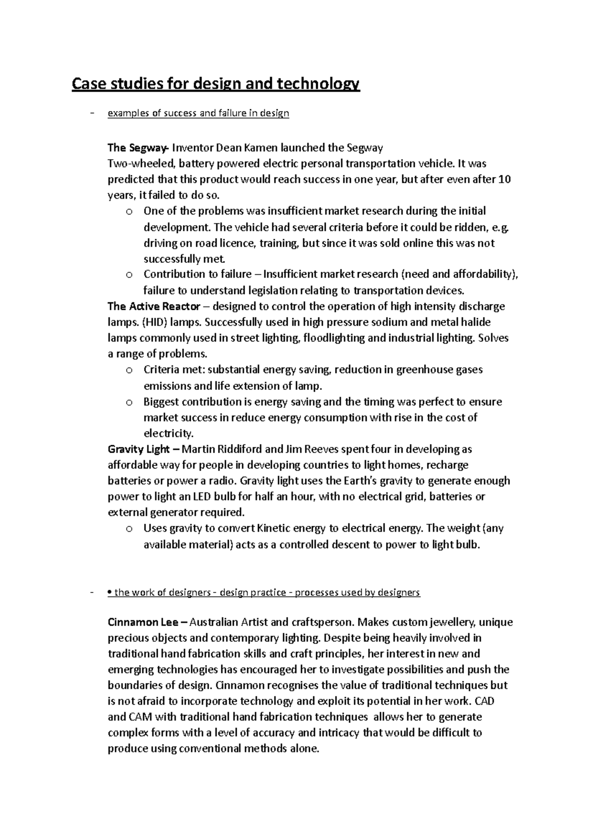 Case studies for design and technology - It was predicted that this ...