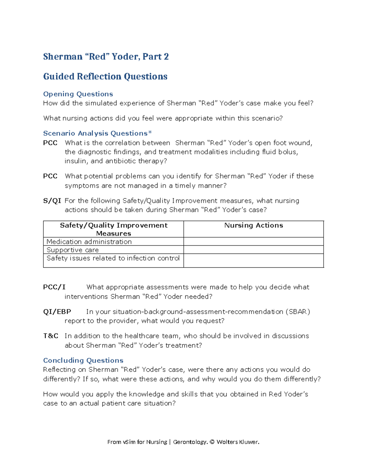 Red part 1 vsims - Sherman “Red” Yoder, Part 2 Guided Reflection ...