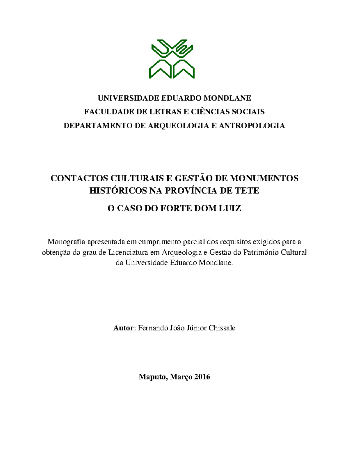 Contactos Culturais E Gestão DE Monumentos - UNIVERSIDADE EDUARDO ...
